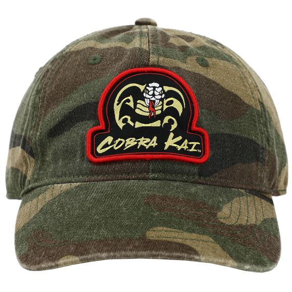 Bioworld | Cobra Kai Dojo Logo Camo Embroidered NO Mercy Adult Cap with ...