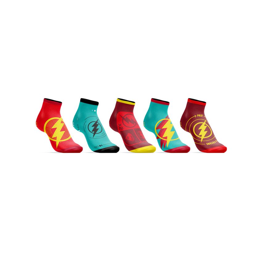 Bioworld | DC Comics The Flash Logo 5 Pack Womens Juniors Ankle Socks ...