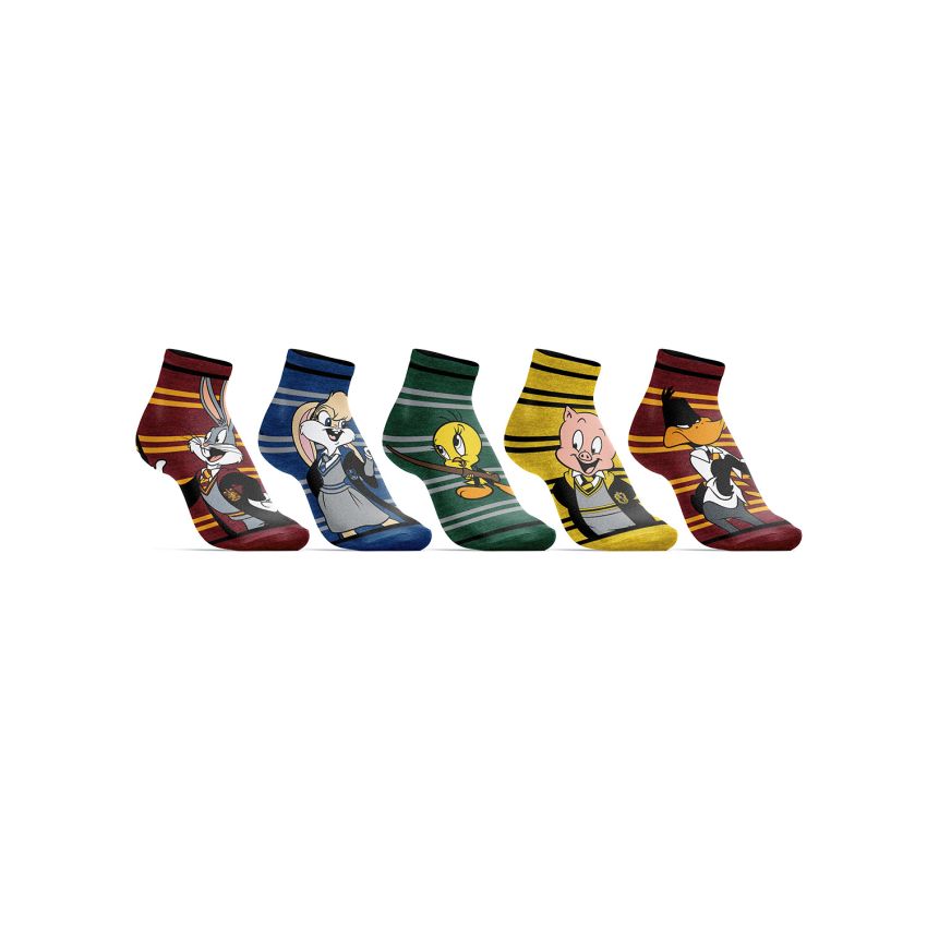 Bioworld | Warner Bros. 100 Looney Tunes x Harry Potter Characters 5 Pack Womens Juniors Ankle ...