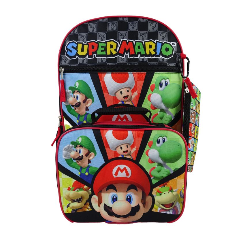 Bioworld | Super Mario Bros Characters 4 Piece 16" Backpack Set Bioworld