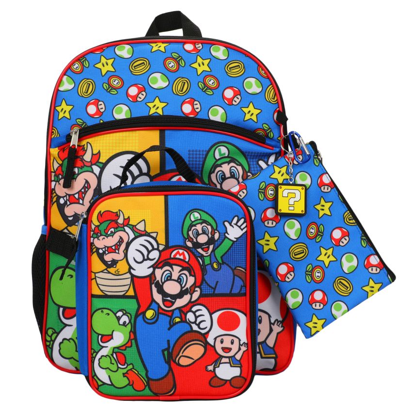 Bioworld | Super Mario Bros. Character Symbols 16" Kids Backpack ...