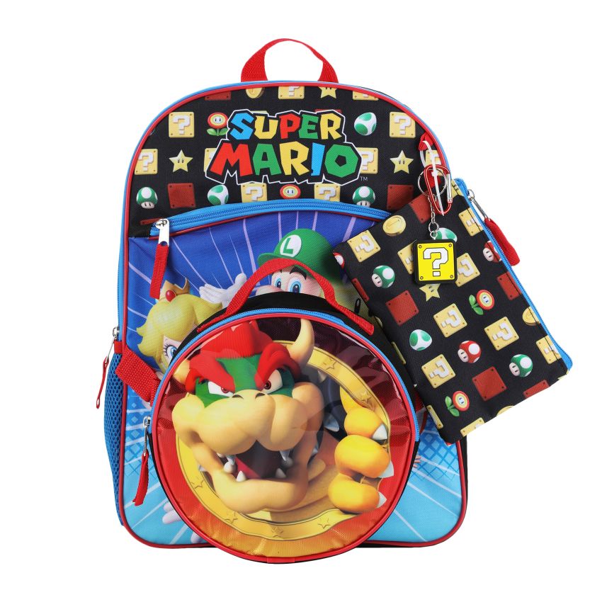 Bioworld | Super Mario Bros. Icons Bowser Kids 16" Backpack and Lunch ...