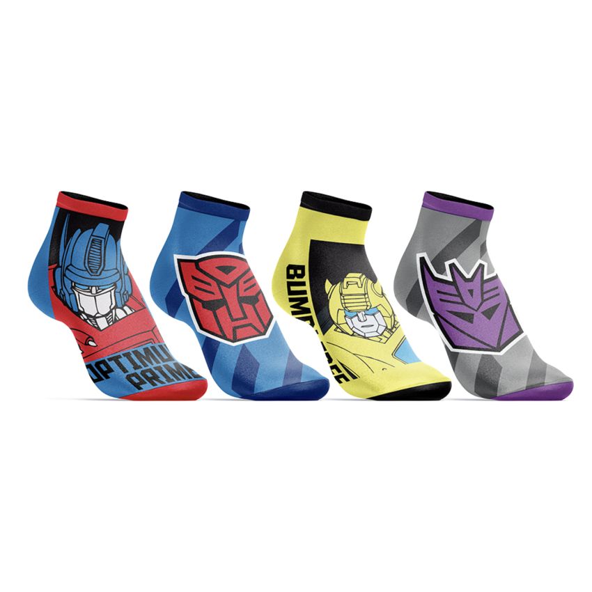 Bioworld | Transformers Optimus Prime 4 Pack Kids Ankle Socks Bioworld