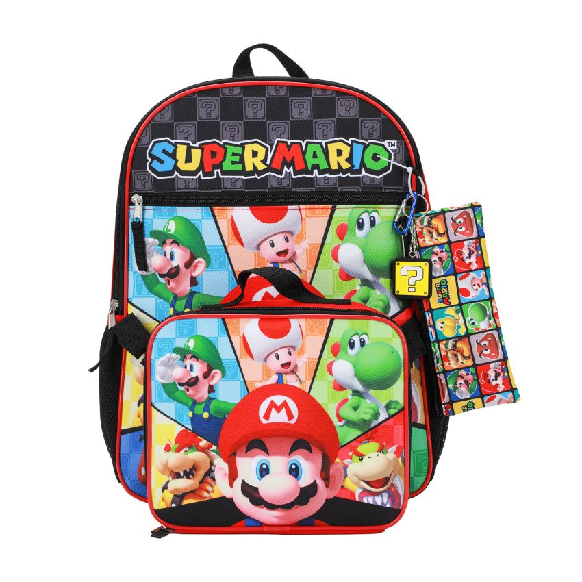 Bioworld | Super Mario Bros. Character Tiles Kids 16" Backpack and ...