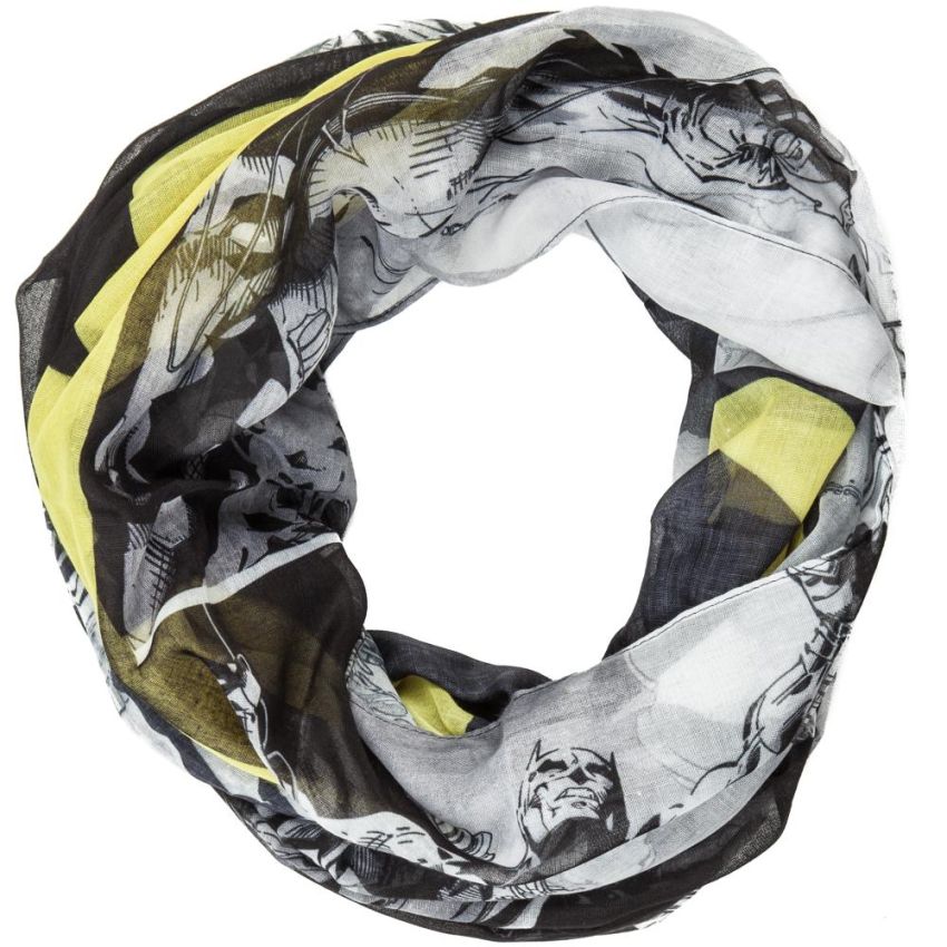 Bioworld | BATMAN - Logo on BLK/WHT Allover Infinity Scarf Bioworld