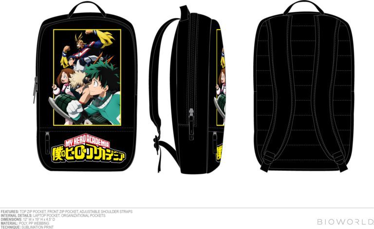 Bioworld | My Hero Academia Characters Kanji 19" Backpack Bioworld