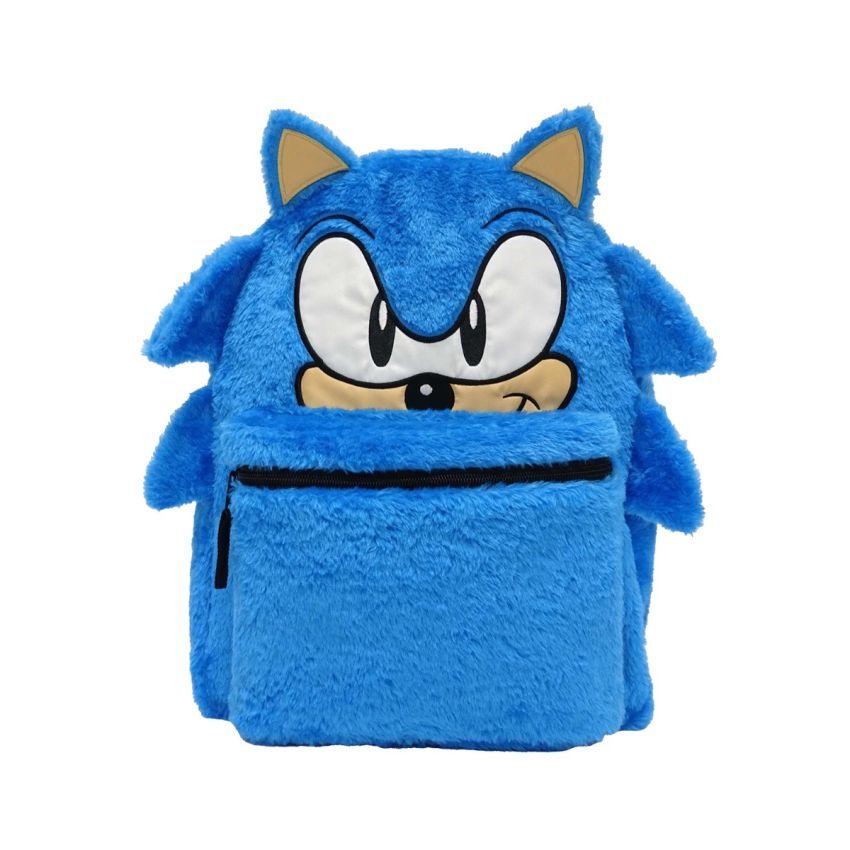 Bioworld | Sonic the Hedgehog Sonic Kanji Reversible 16" Fuzzy Backpack ...