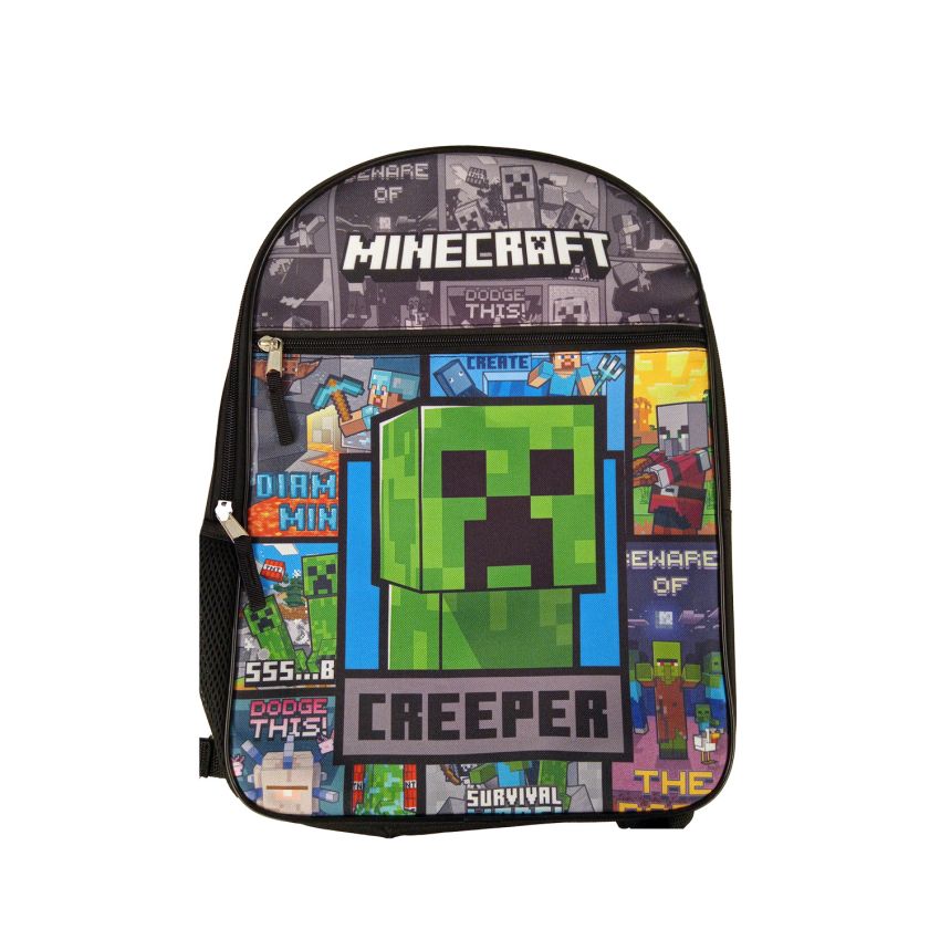 Bioworld | Minecraft Creeper Action Graphics Kids 16" Backpack Bioworld