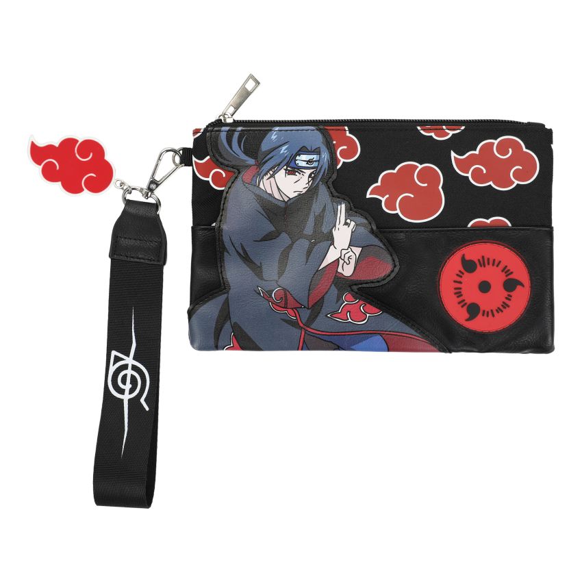 Bioworld | Naruto Itachi Akatsuki Clouds Coin Pouch Wristlet Bioworld