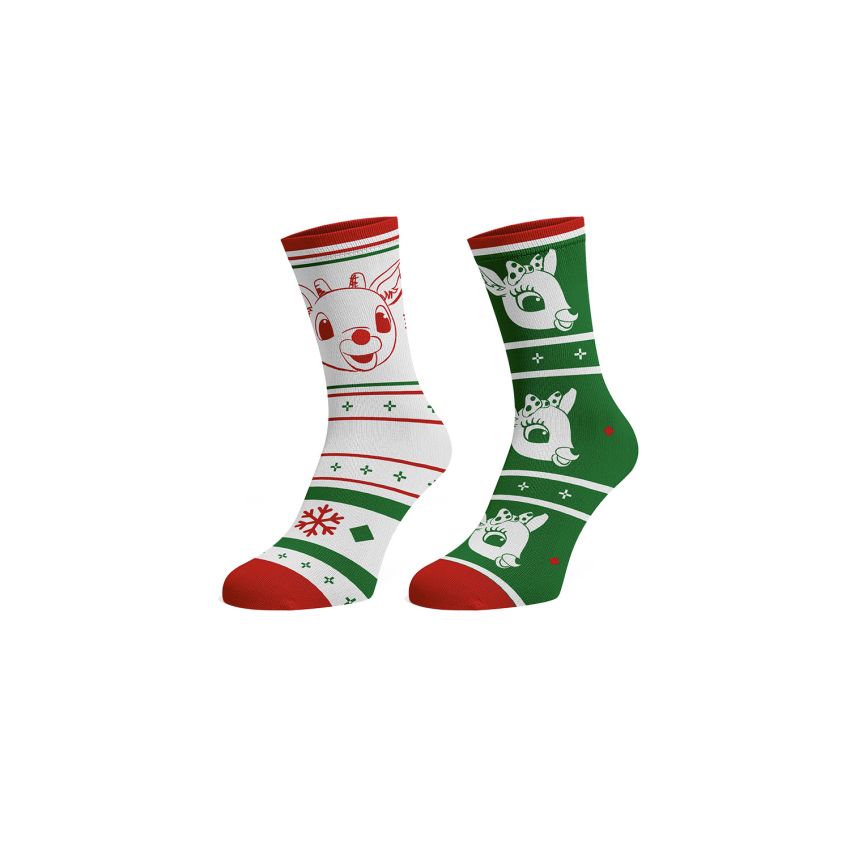 Bioworld | Rudolph the Red-Nosed Reindeer White & Green 2 Pack Womens ...