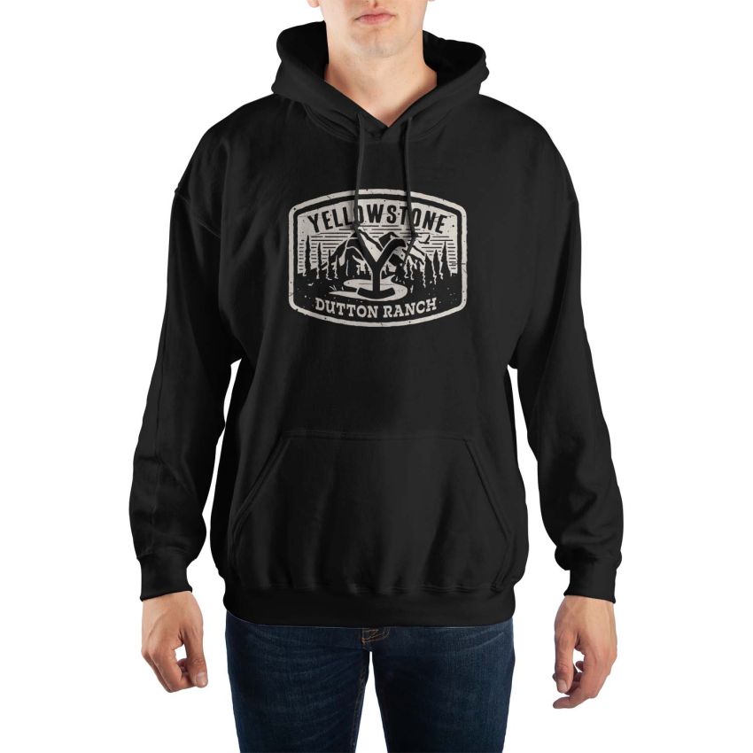 Bioworld | Yellowstone Dutton Ranch Patch on Black Hoodie- Bioworld