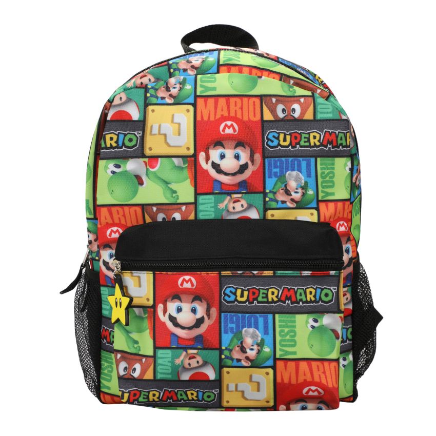 Bioworld | Super Mario Bros. Themed Collage Kids 16" Backpack Bioworld