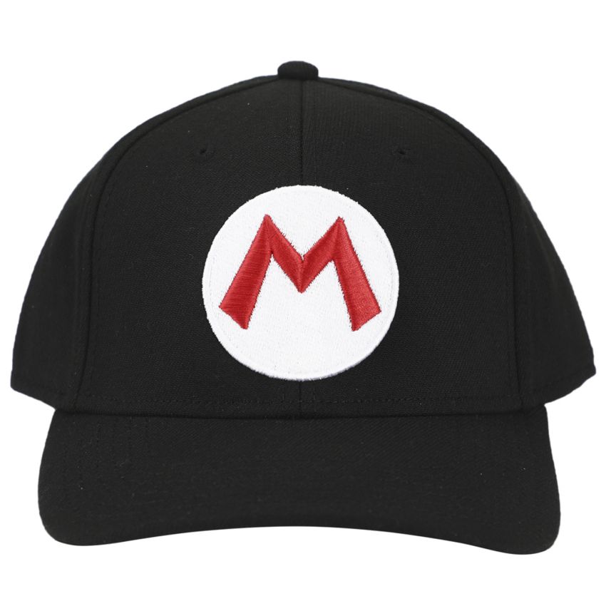 Bioworld | Super Mario Brothers Mario Embroidered Symbol Black Snapback ...