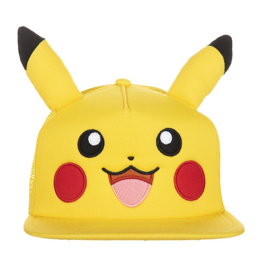 Bioworld | Pokemon Pikachu Big Face Smiling Snapback Trucker Hat With ...