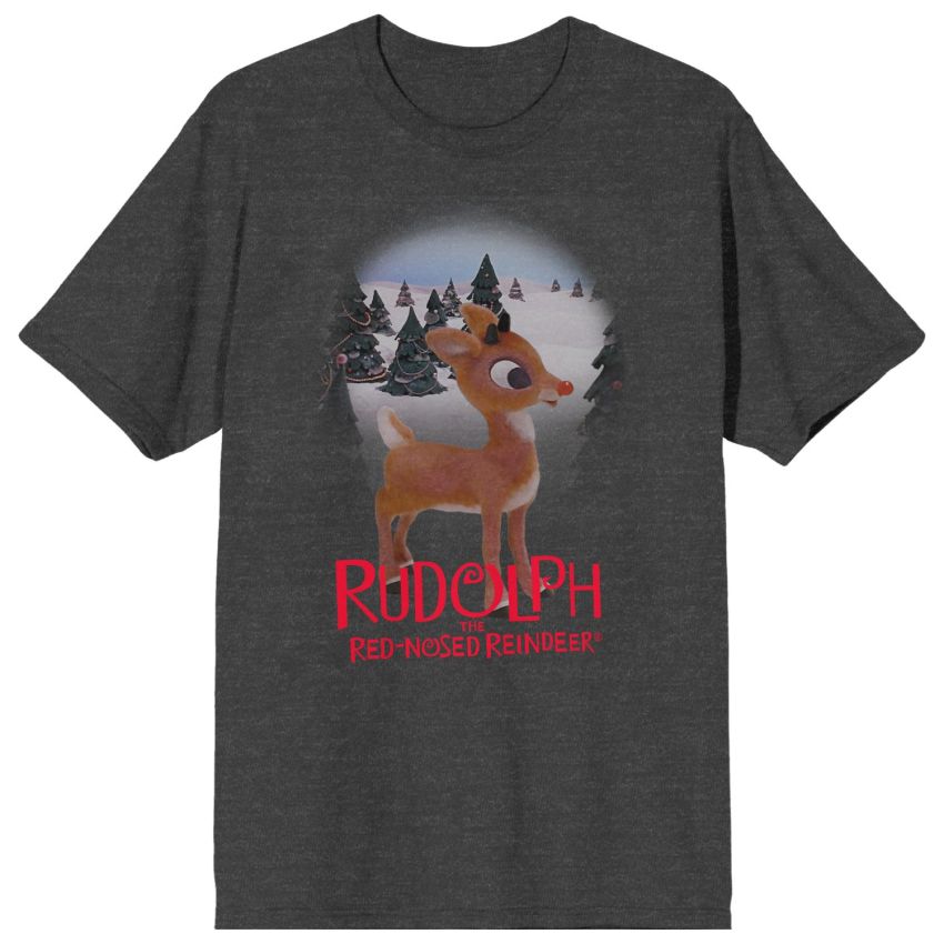 Bioworld | Rudolph the Red-Nosed Reindeer Heather Charcoal T-Shirt Bioworld