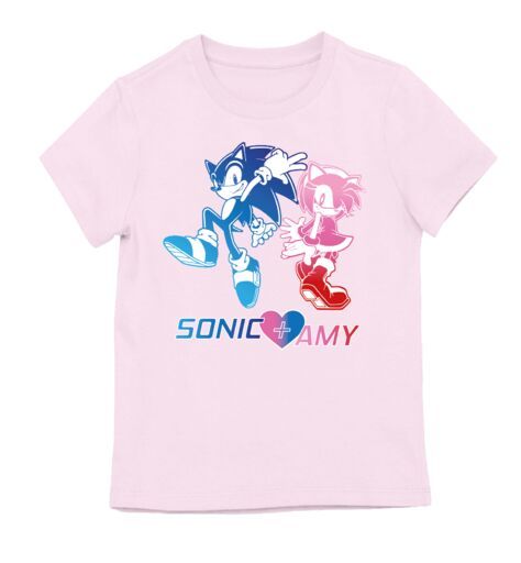 Bioworld | Sega Sonic the Hedgehog & Amy Love Kids Pink T-Shirt Bioworld