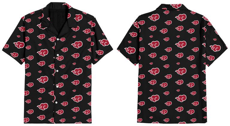 Bioworld | NARUTO - Button Up Akatsuki Cloud Pattern Top Pre-Pack (S-1 ...